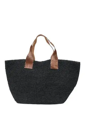 IBELIV Raffia Tote - Black