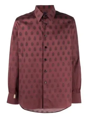 BILLIONAIRE Printed Button-up Shirt - Red
