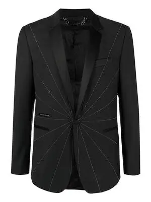 Philipp Plein Embellished Tailored Blazer - Black