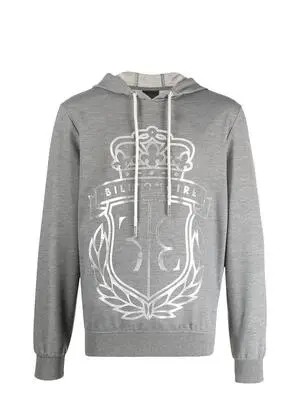 BILLIONAIRE Foil Logo Print Hoodie - 10 Grey