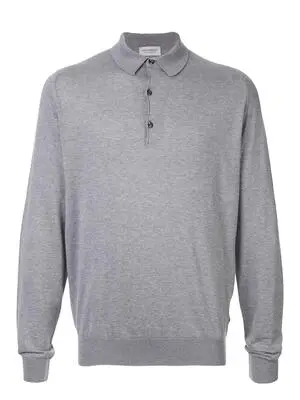 John Smedley Long-sleeve Polo Shirt - Grey