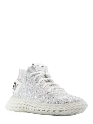 Philipp Plein Skeleton Runner Embellished Sneakers - Silver