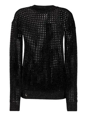 PHILIPP PLEIN Metallic-Threaded Mesh Jumper