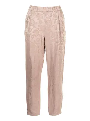 Fabiana Filippi High-rise Cropped Jacquard Trousers - Neutrals