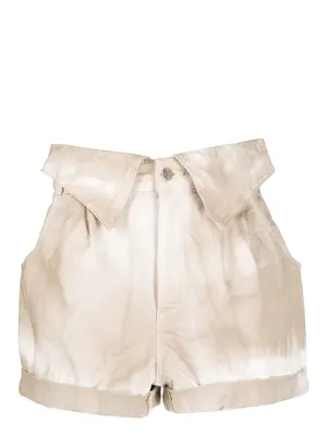 Stella McCartney Tie-dye Denim Shorts - Neutrals