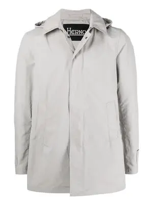 Herno Long-sleeve Zip-up Jacket With Classic Collar - Grey