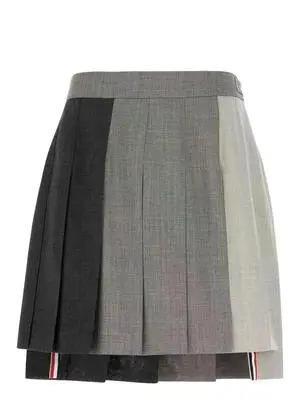 Thom Browne Pleated Mini Skirt - Grey