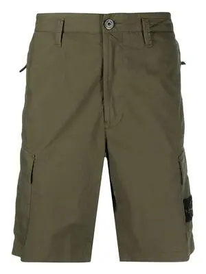 Stone Island Stretch-cotton Cargo Shorts - Green