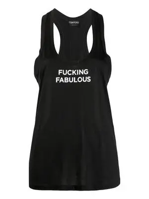 TOM FORD TOM FORD Slogan Print Vest Black