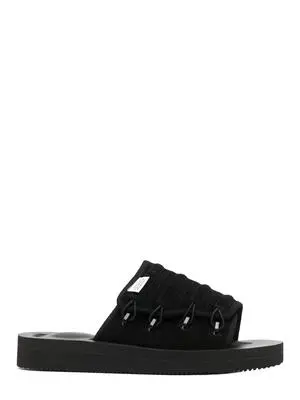 Suicoke Logo Open-toe Slides - Black