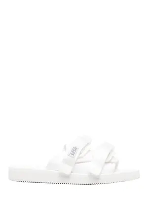 Suicoke Logo Touch-strap Slides - White