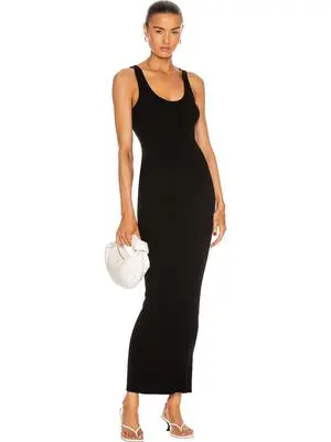 Enza Costa Silk Rib Ankle Length Tank Dress - Black