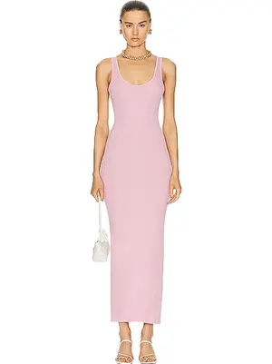 Enza Costa Enza Costa Silk Rib Ankle Length Tank Dress Cherry Blossom