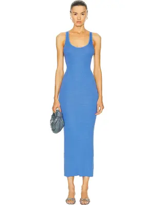 Enza Costa Enza Costa Silk Rib Ankle Length Tank Dress Cornflower