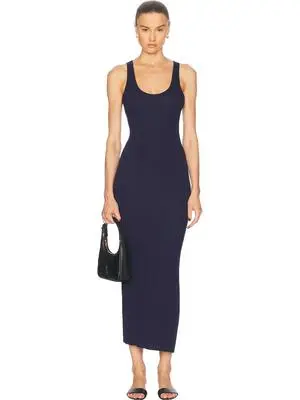 Enza Costa Enza Costa Silk Rib Ankle Length Tank Dress Indigo