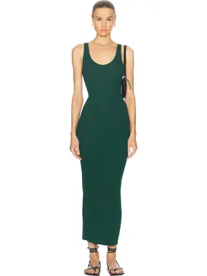 Enza Costa Enza Costa Silk Rib Ankle Length Tank Dress Malachite