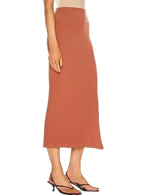Enza Costa Silk Rib Essential Skirt Adobe