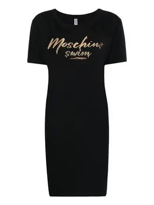 Moschino Logo-print T-shirt Dress - Black