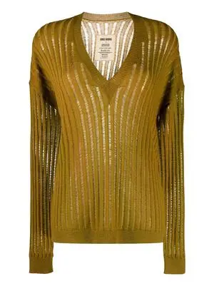 UMA WANG Semi-sheer Cashmere Jumper - Brown