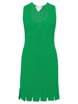 BOTTEGA VENETA Bottega Veneta Mesh Mini Dress With Carwash Hem