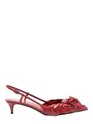 Valentino Garavani Rose Edition Slingback Pumps - Red