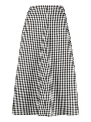 WOOLRICH Gingham A-line Cotton Skirt