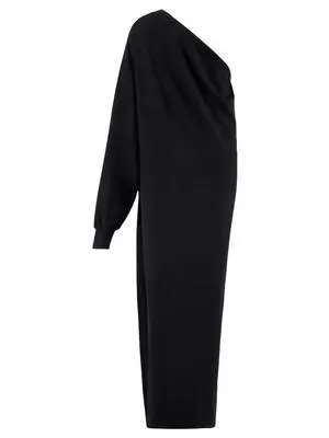 Balenciaga Asymmetric Wrap Midi Dress - Black