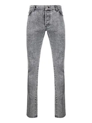 Balmain Acid Wash Skinny Jeans - Grey