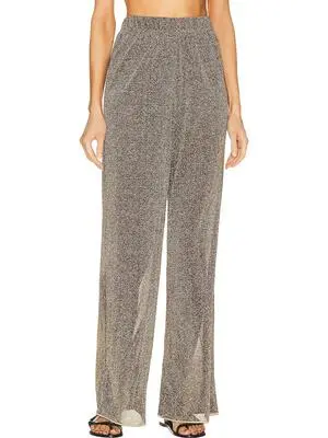 Oseree Lumiere Metallic Knit Pant - Sand