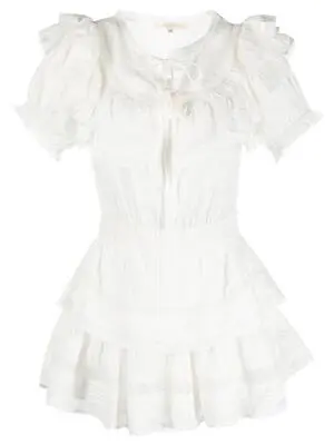 LoveShackFancy Liv Ruffled-trim Dress - White