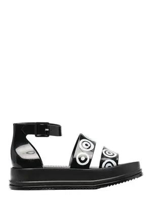 10 CORSO COMO Logo Print Chunky Sandals - Black