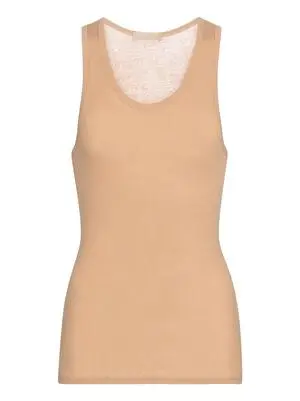 Wardrobe.NYC Ribbed Cotton Tank Top - Beige