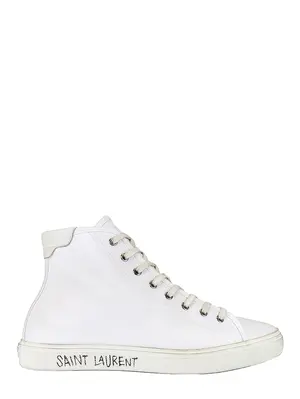 Saint Laurent Malibu Mid-top Sneaker - Blanc Optique