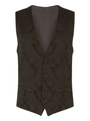 Dolce & Gabbana Floral Jacquard Waistcoat - Black