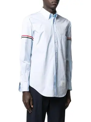 Thom Browne Rwb-stripe Long-sleeve Shirt - Blue