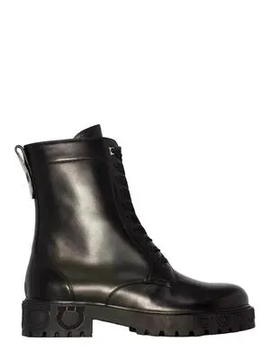 SALVATORE FERRAGAMO Gancini-Motif Combat Boots