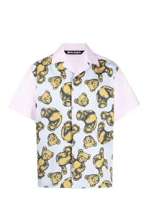 Palm Angels Teddy Bear Striped Shirt - Blue