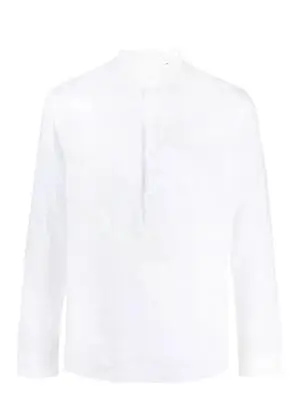 COSTUMEIN Mandarin-collar Linen Shirt - White
