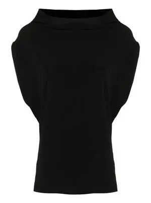 Norma Kamali Wide-neck Sleeveless Top - Black