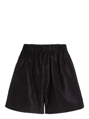 Prada Silk Logo Shorts - Black