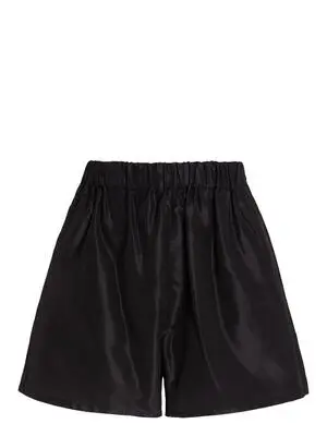 Prada Silk Logo Shorts - Black