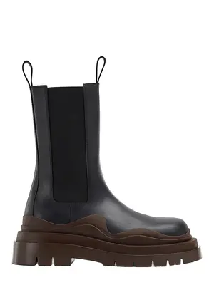Bottega Veneta The Tire Leather Boots Brown