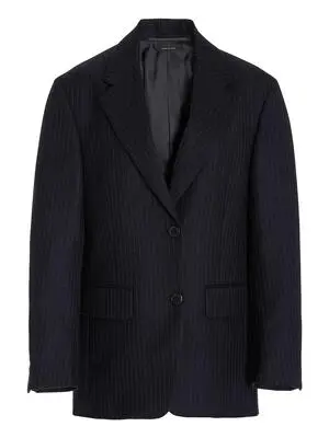 Prada Pinstriped Wool Blazer - Blue
