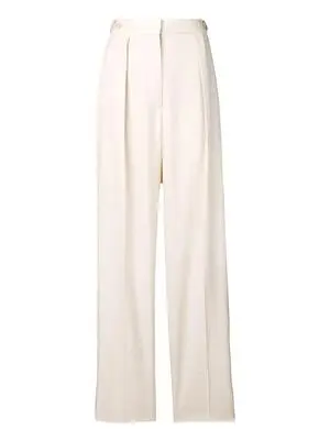 Stella McCartney High-waisted Wide-leg Linen-blend Trousers - Neutrals