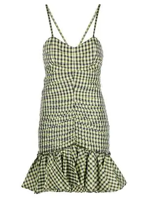 Philosophy Di Lorenzo Serafini Gingham Check Print Mini Dress - Yellow