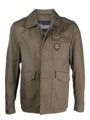 Herno Military Jacket With Patch Detail - Green