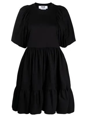 MSGM Puff-sleeve Mini Dress - Black