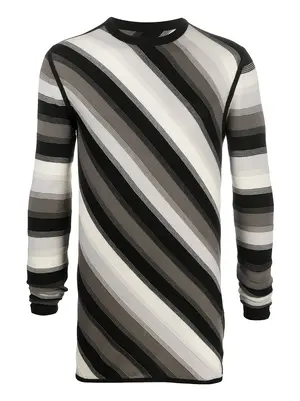Rick Owens Diagonal Stripe Sweater - Black