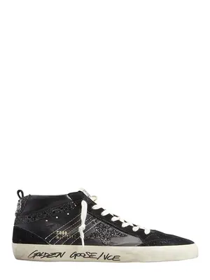 GOLDEN GOOSE Golden Goose Mid Star Glitter Wing-Tip Sneakers