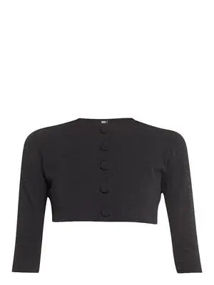 Lisa Marie Fernandez Seersucker Cropped Cardigan - Bs